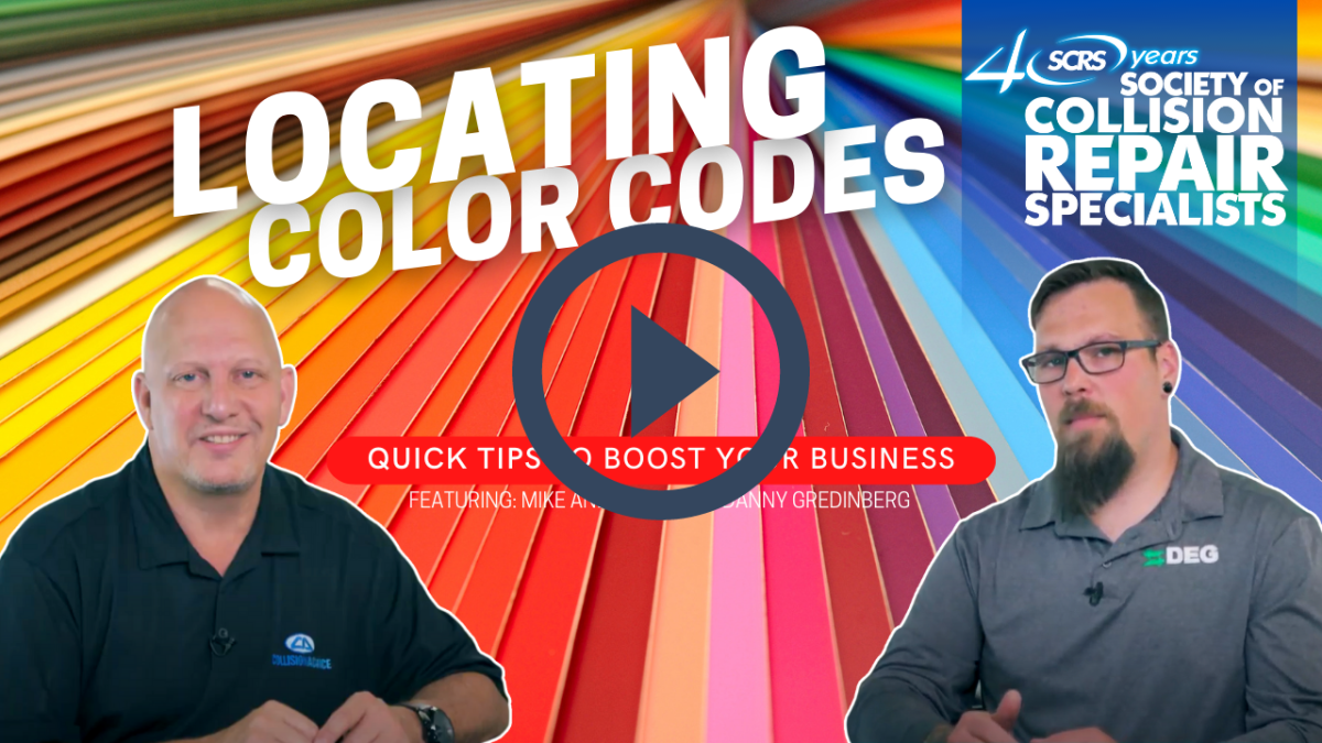 SCRS Quick Tip: Locating Color Code – Society of Collision Repair Specialists
