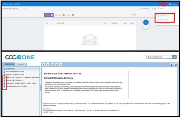 Estimating Tip – CCC – Locating the MOTOR GTE and RACED Guide in CCCone ...